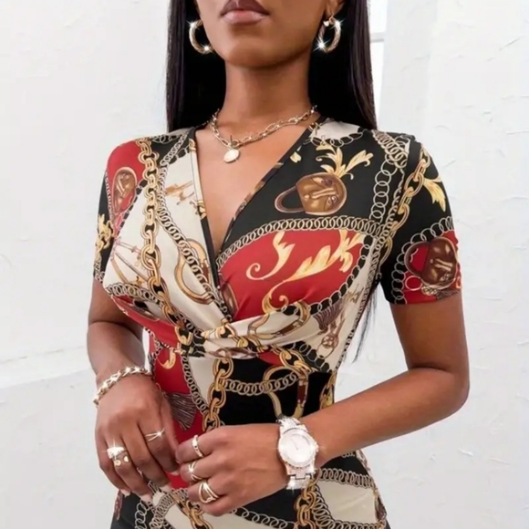 Tops | Baroque Print Top | Poshmark